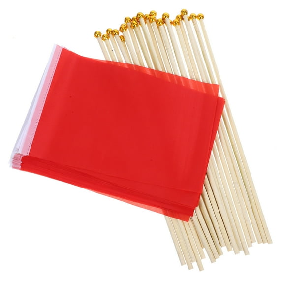 UPKOCH Small Hand Flags Red Polyester 25Pcs 14x21in - Walmart.com