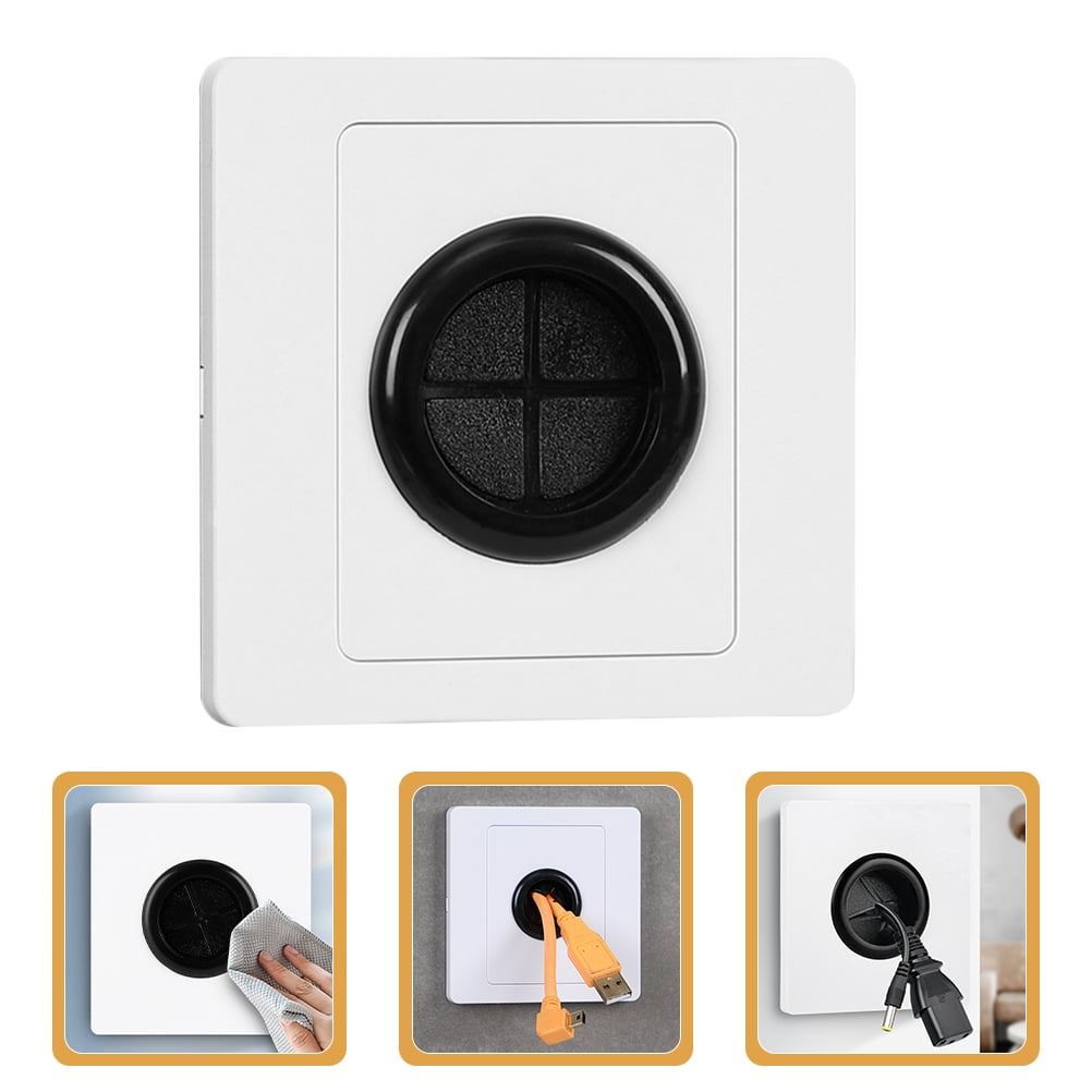 Tendycoco 5 Pcs 带橡胶垫盖板 Cable Outlet Wall Pass Through Cover Plate with ...