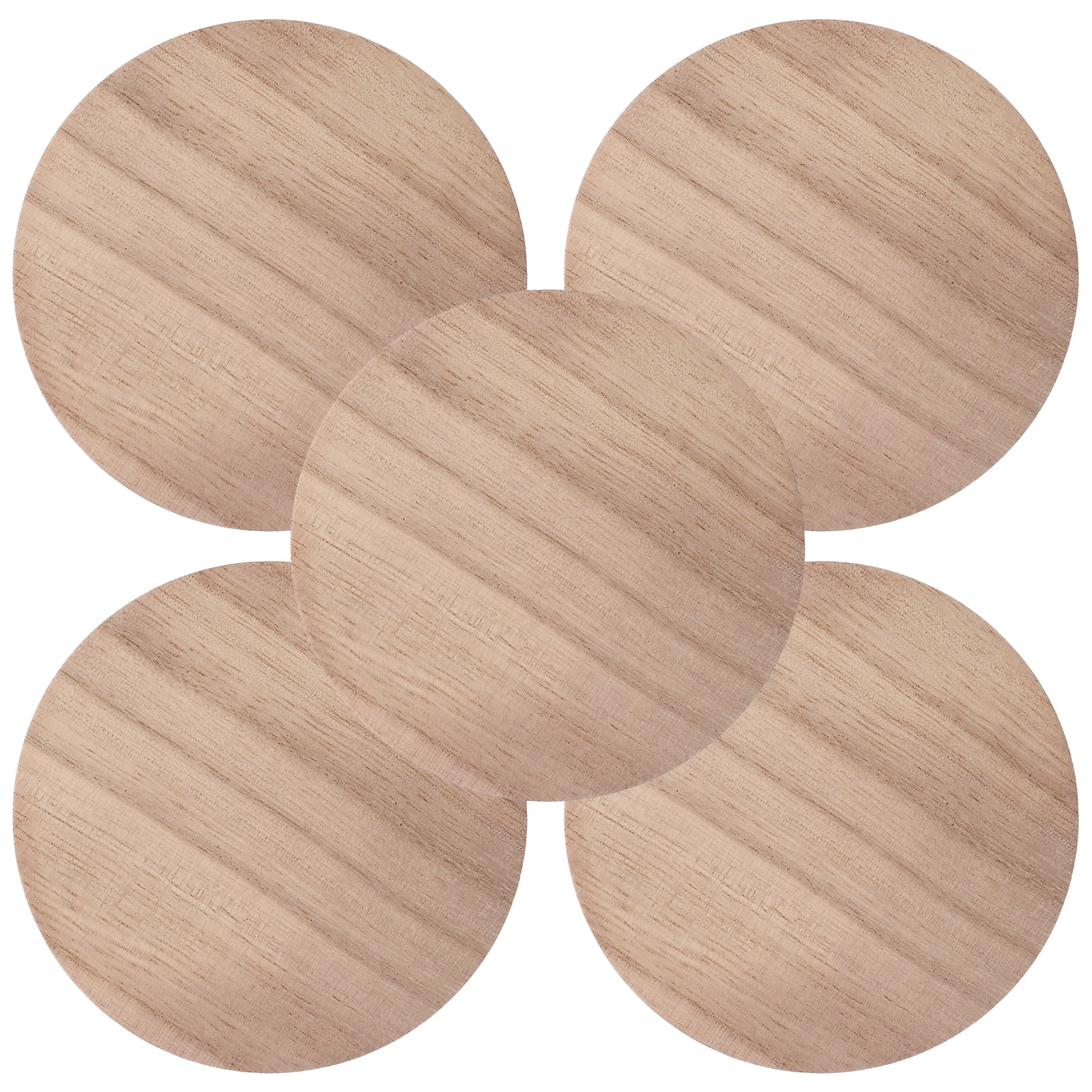 Tendycoco 5 Pcs Solid Wood Round Wood Chips Pallets Unfinished Natural ...