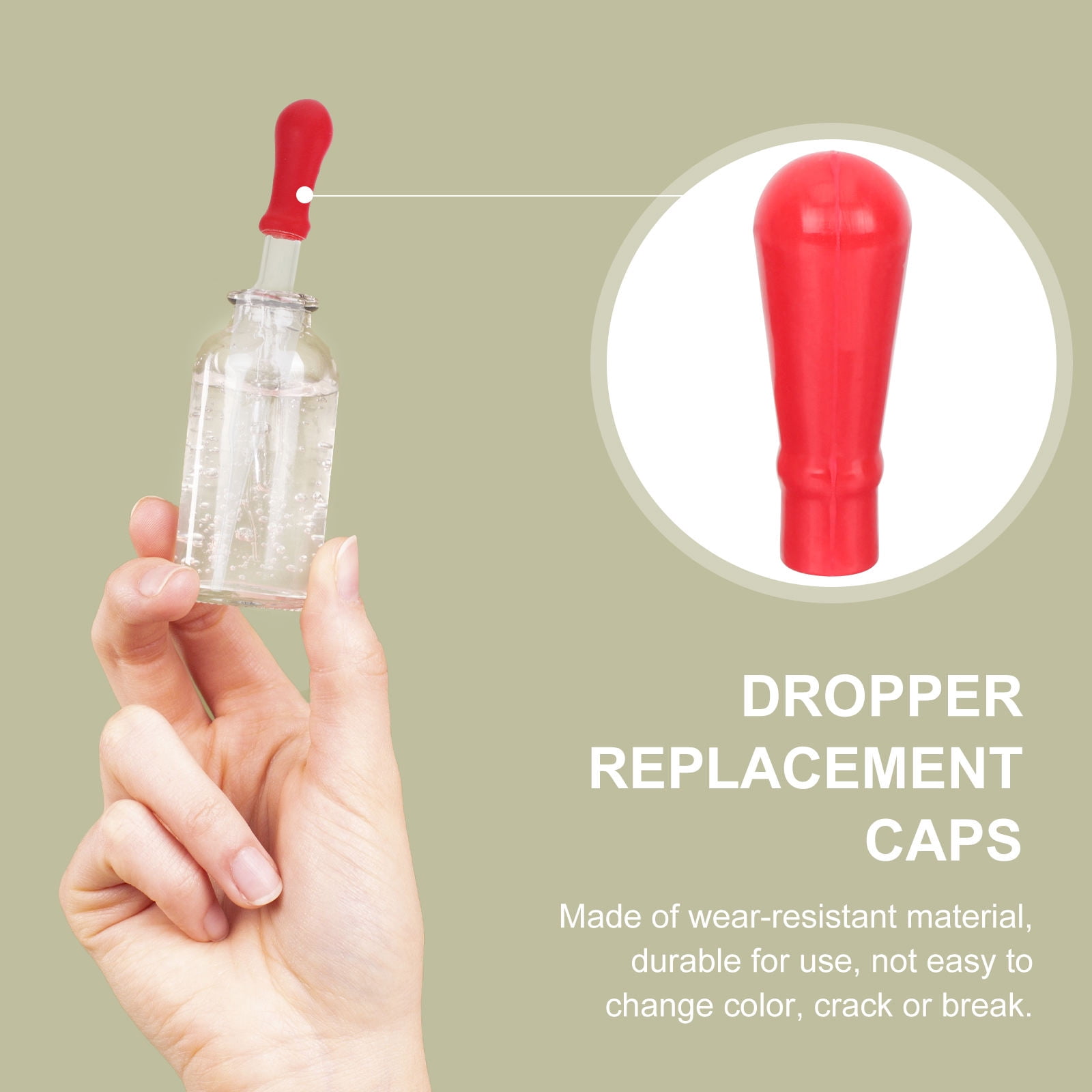 UPKOCH 50 Pcs Glass Pipette Dropper Heads with Rubber Bulb Caps ...