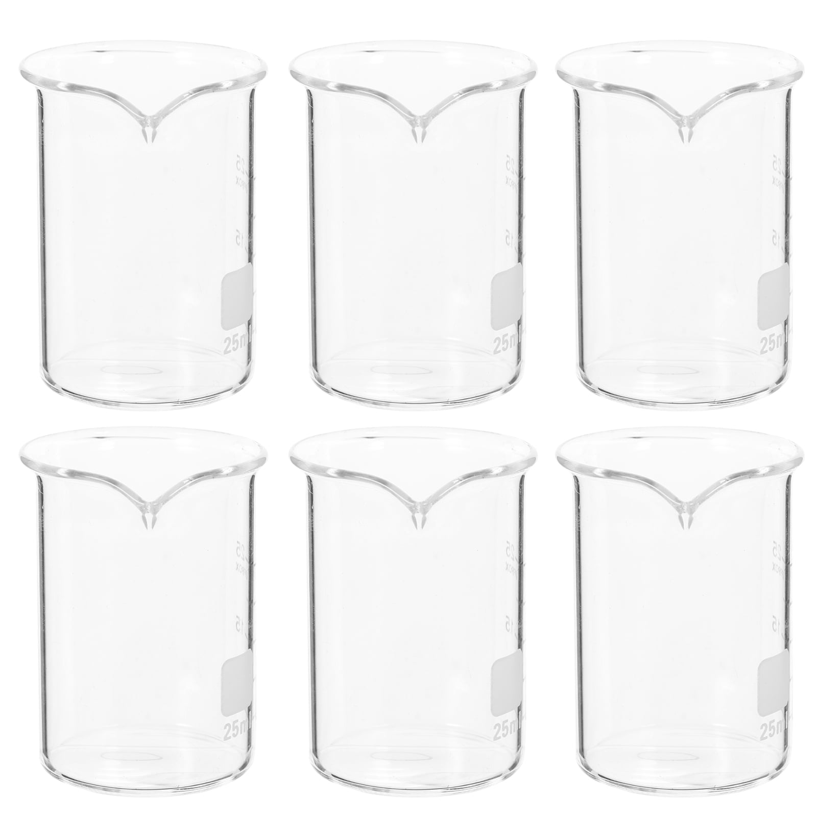 UPKOCH 6pcs Glass Measuring Beakers Chemistry Glass Beakers Laboratory ...