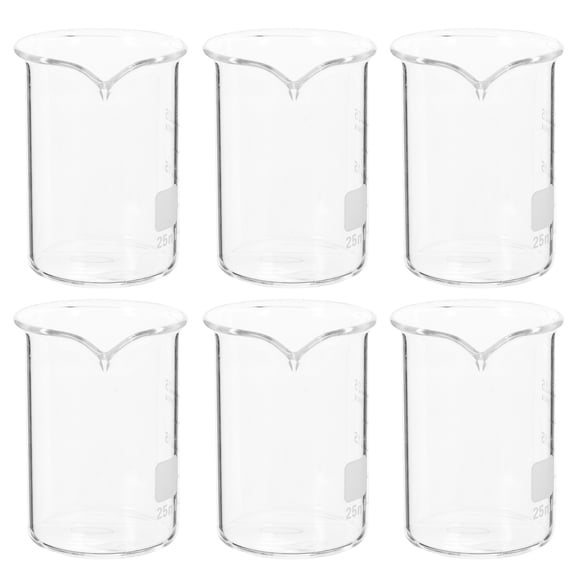 UPKOCH 6pcs Glass Measuring Beakers Chemistry Glass Beakers Laboratory ...