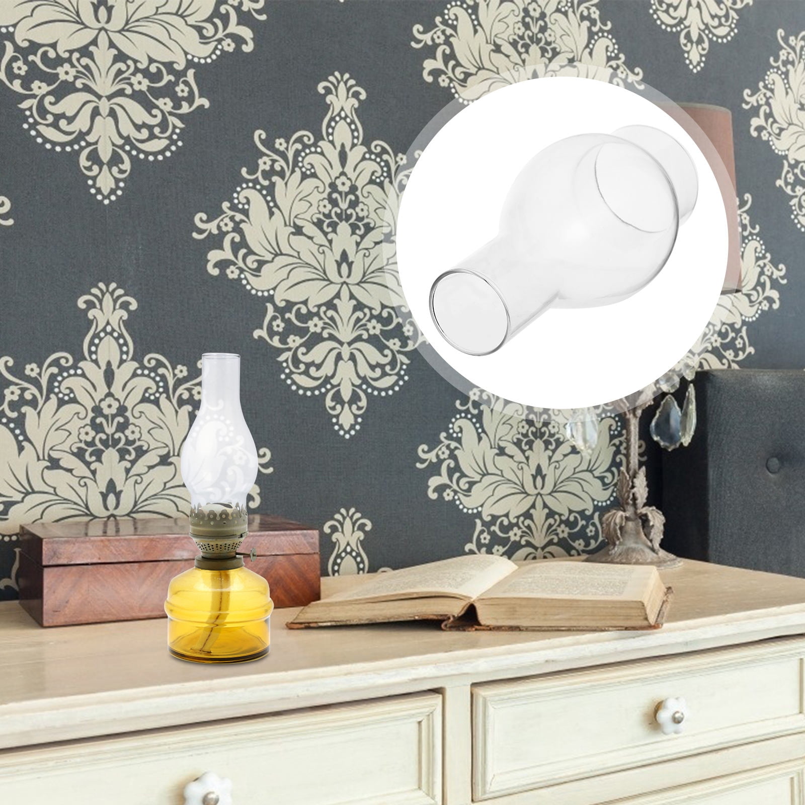Tendycoco Clear Glass Kerosene Lampshade Retro Kerosene Lamp Shade ...