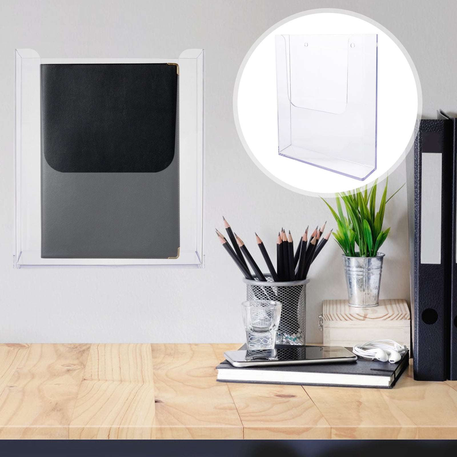 UPKOCH Wall Mount Literature Holders Transparent 1Set 9.63X8.76X1.69In ...