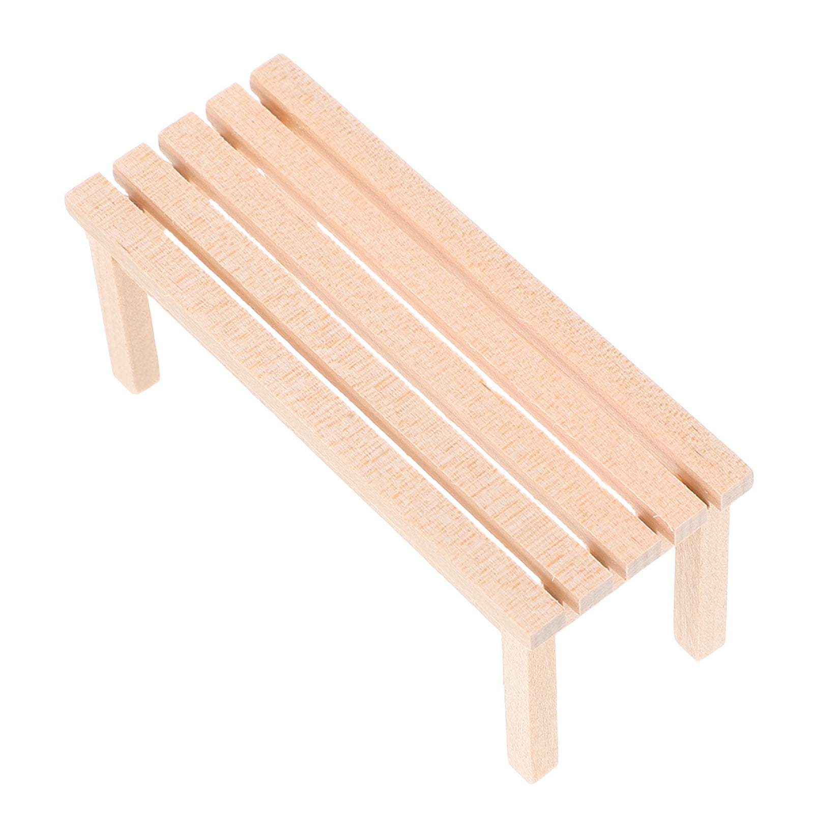 UPKOCH Miniature Bench Decor Beige Wood 1Pcs 3.54X1.45X1.41in - Walmart.com