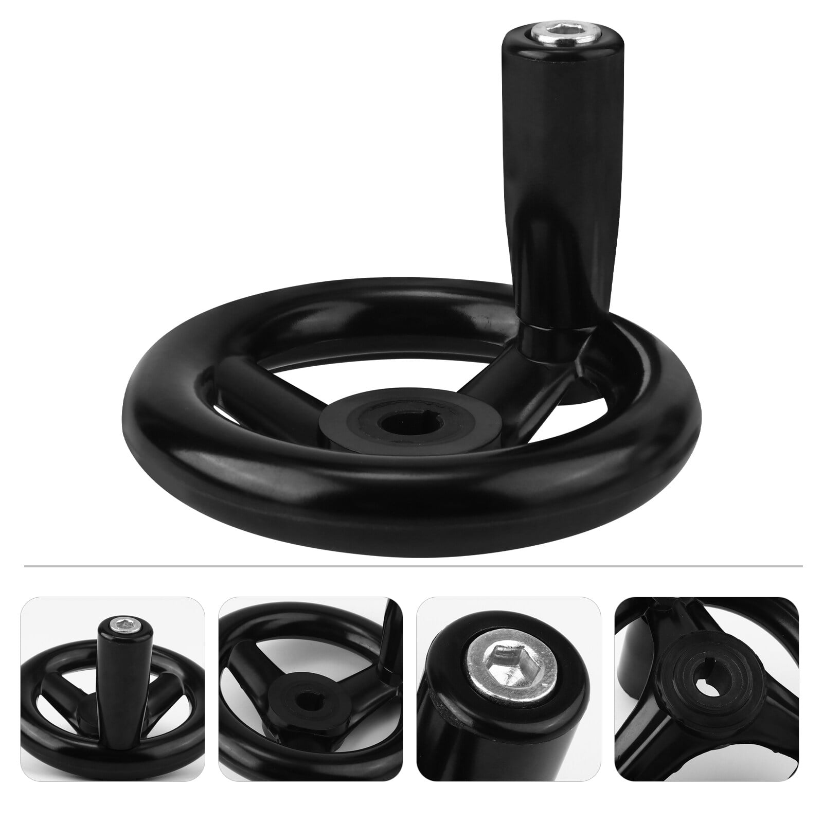 UPKOCH Handwheel Round Turn Handle Crank Revolving Replacement Black ...