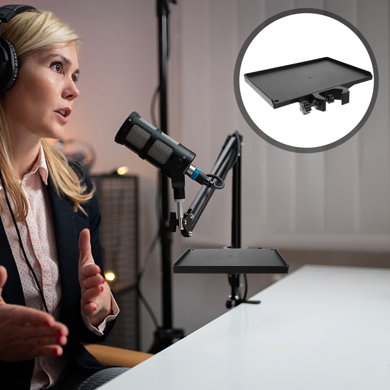 UPKOCH Mic Rack Stand Sound Card Tray Camera Holder Microphone Clip ...