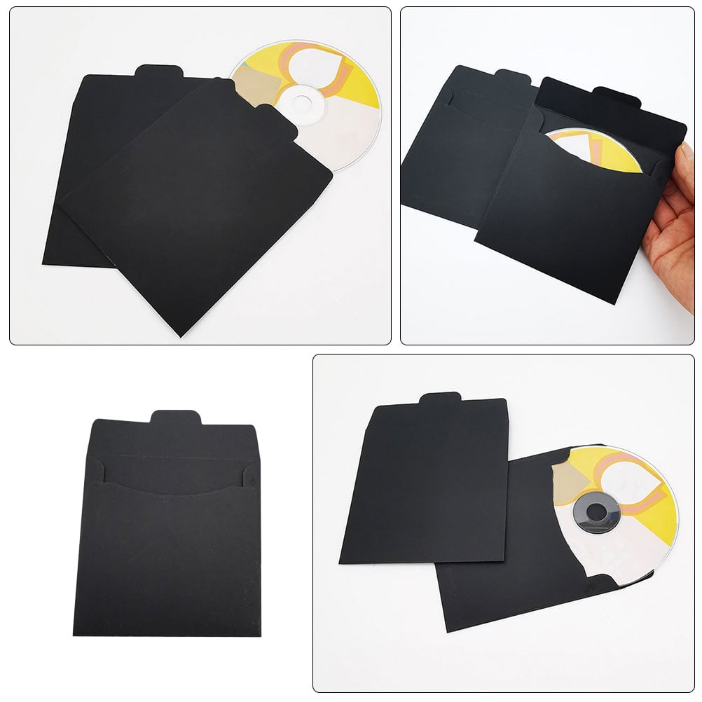UPKOCH Worgeous 100pcs Black Paper Envelopes for DVD Packaging Storage ...