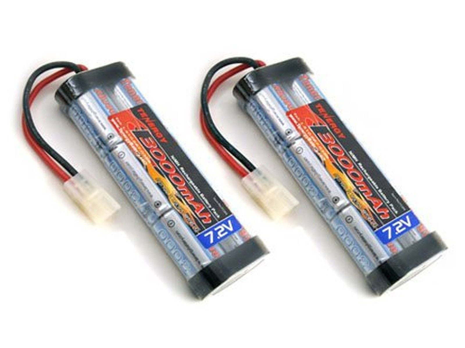 2 pcs 7.2V 3000mAh Flat NiMH High Power Battery Packs with Tamiya ...