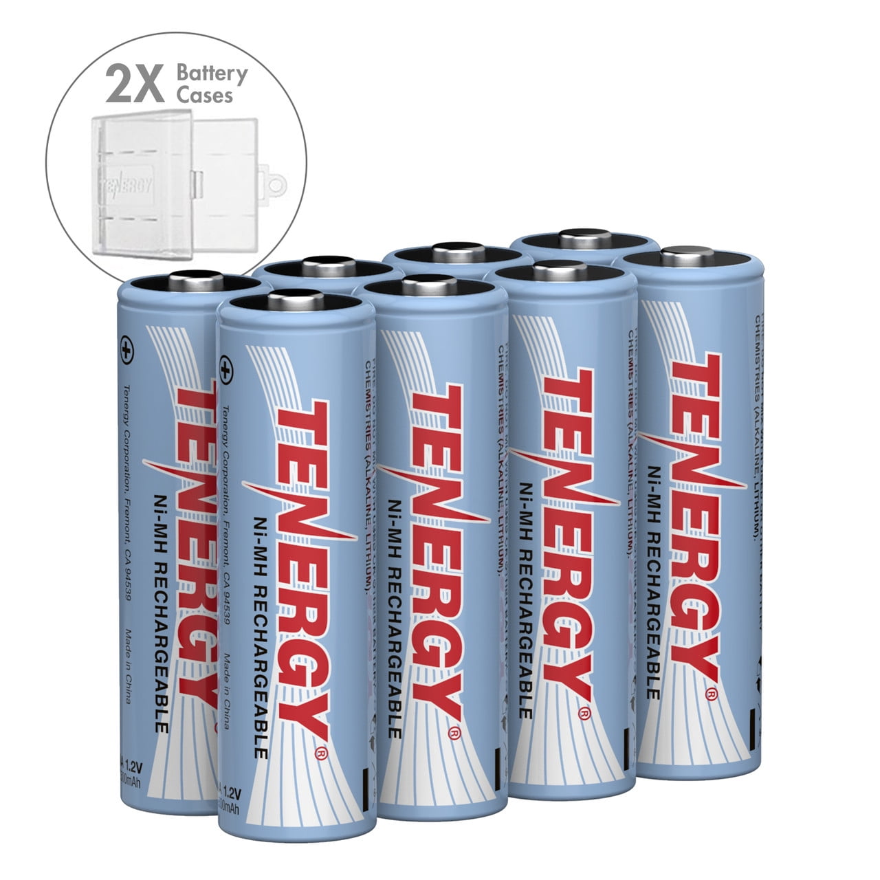 Tenergy AA Rechargeable Batteries, 1.2V 2500mAh NiMH Battery, 8 Pack - Walmart.com