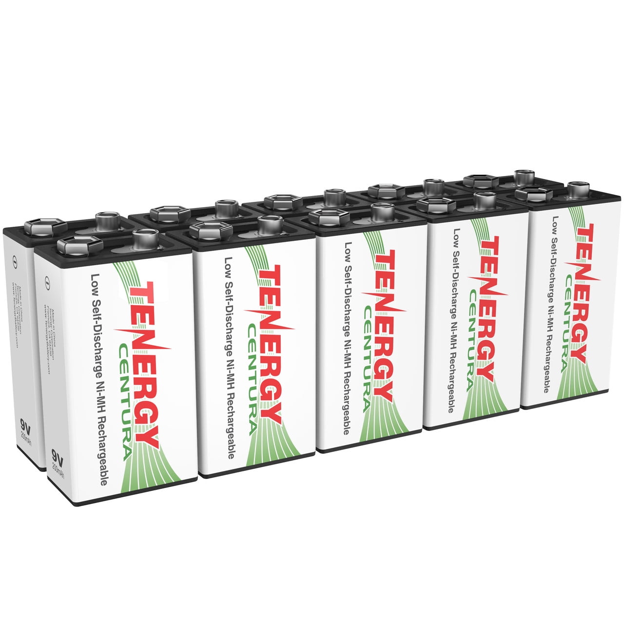 Tenergy Centura 9V Rechargeable Batteries, 200mAh 9 Volt NiMH Batteries ...