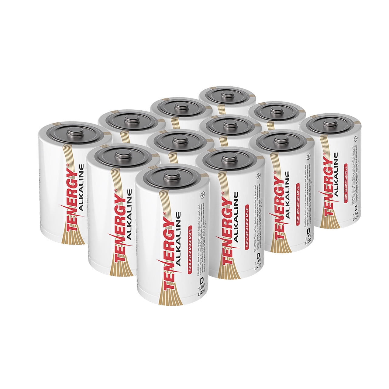 Tenergy D Size (LR20) Alkaline Batteries, Non-Rechargeable D Batteries ...