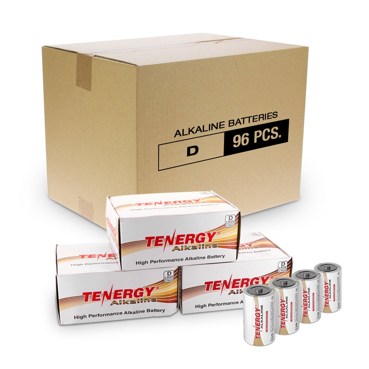 Tenergy D Size (LR20) Alkaline Batteries, Non-Rechargeable D Battery ...