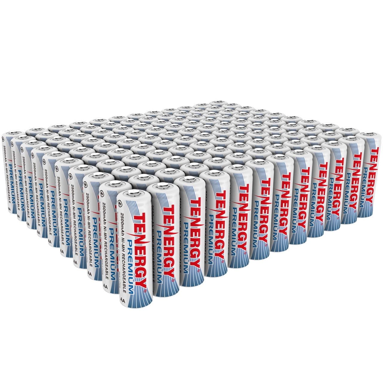Tenergy Premium AA Rechargeable Batteries, 1.2V 2500mAh NiMH AA Battery ...