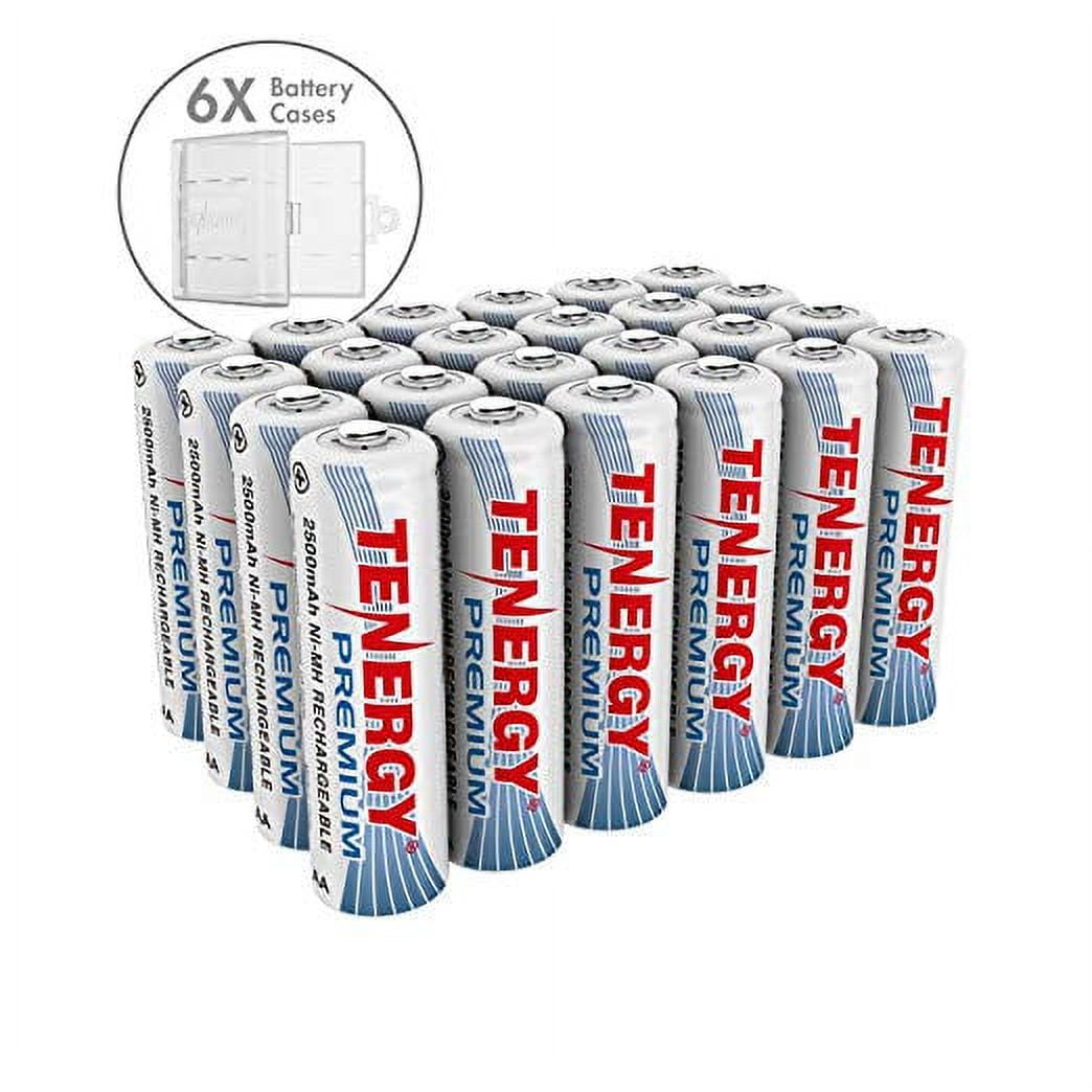 Tenergy Premium AA Rechargeable Batteries, 1.2V 2500mAh NiMH AA Battery, 24 Pack - Walmart.com