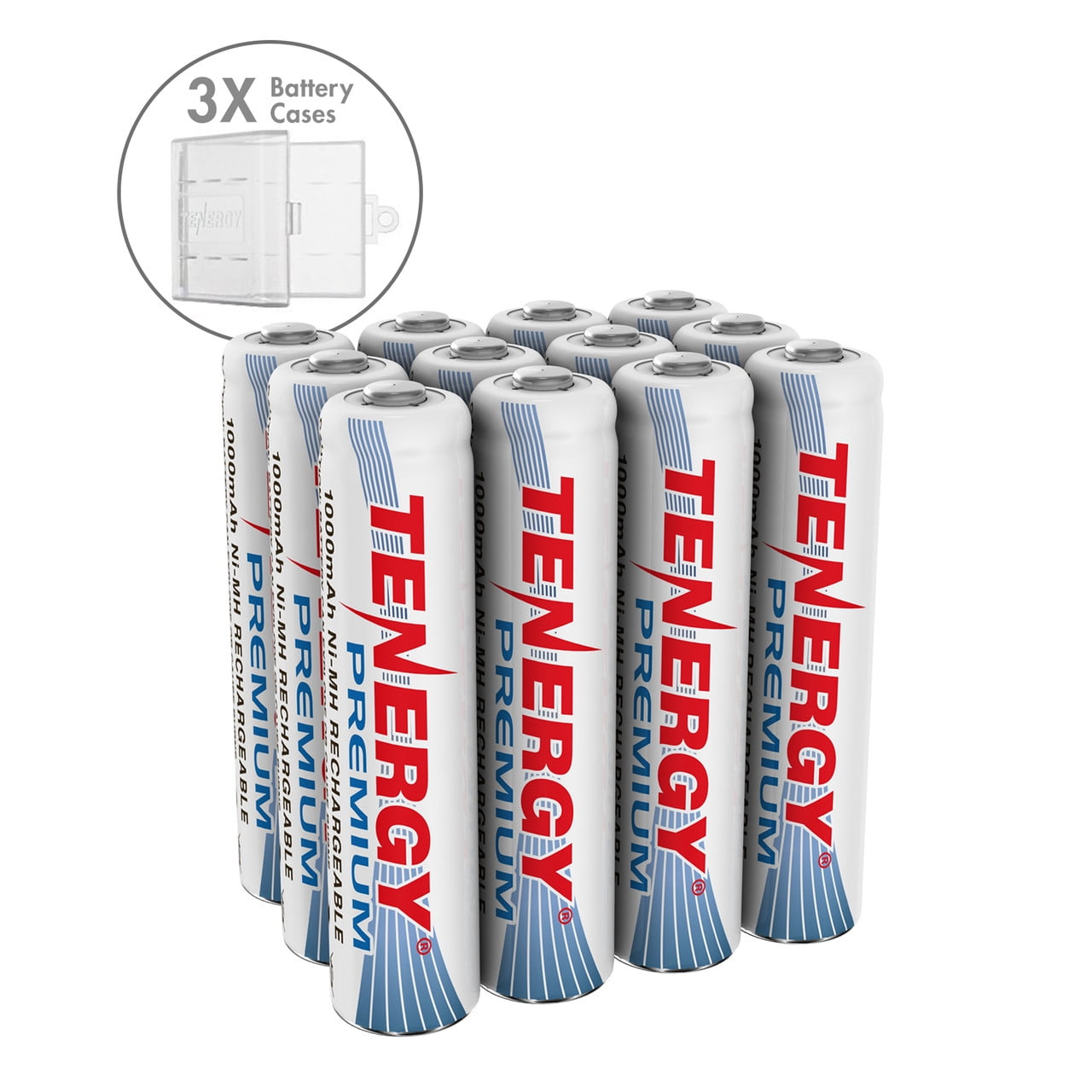 Tenergy Premium AAA Rechargeable Batteries, 1.2V 1000mAh NiMH Battery, 12 Pack - Walmart.com