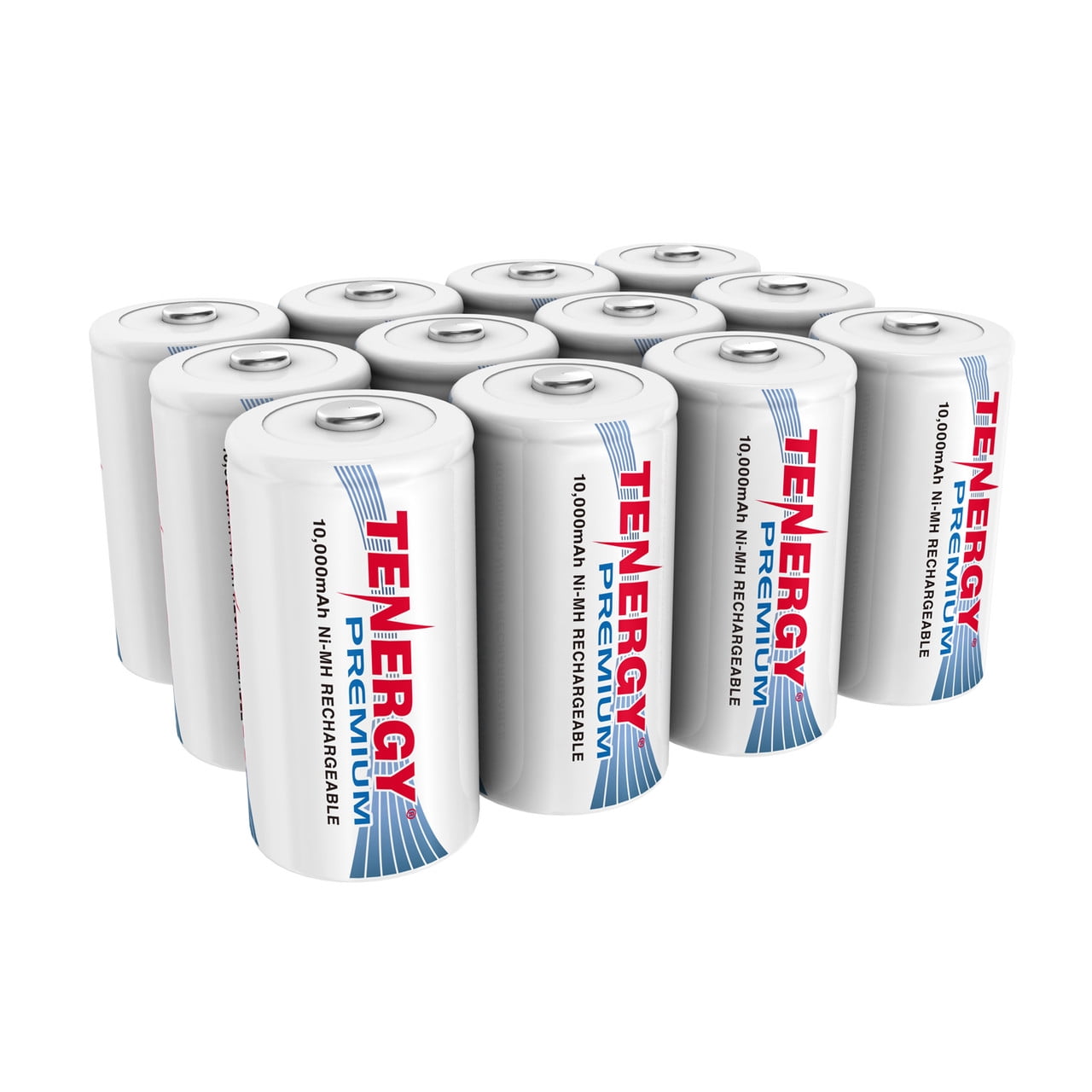 Tenergy Premium D Rechargeable Batteries, 1.2V 10,000mAh NiMH D Size ...