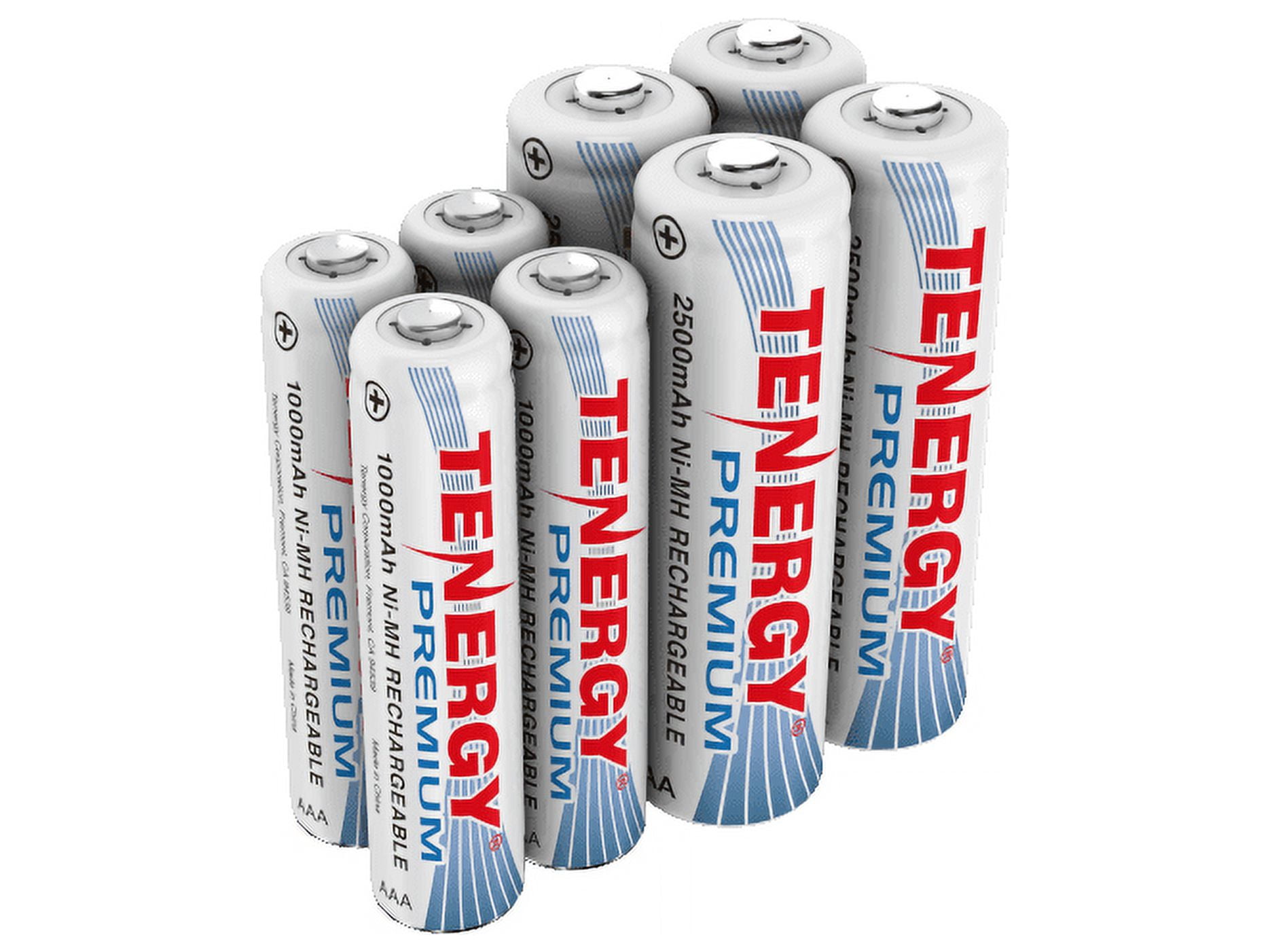 Tenergy Premium Rechargeable Batteries Combination, 1.2V NiMH Battery ...