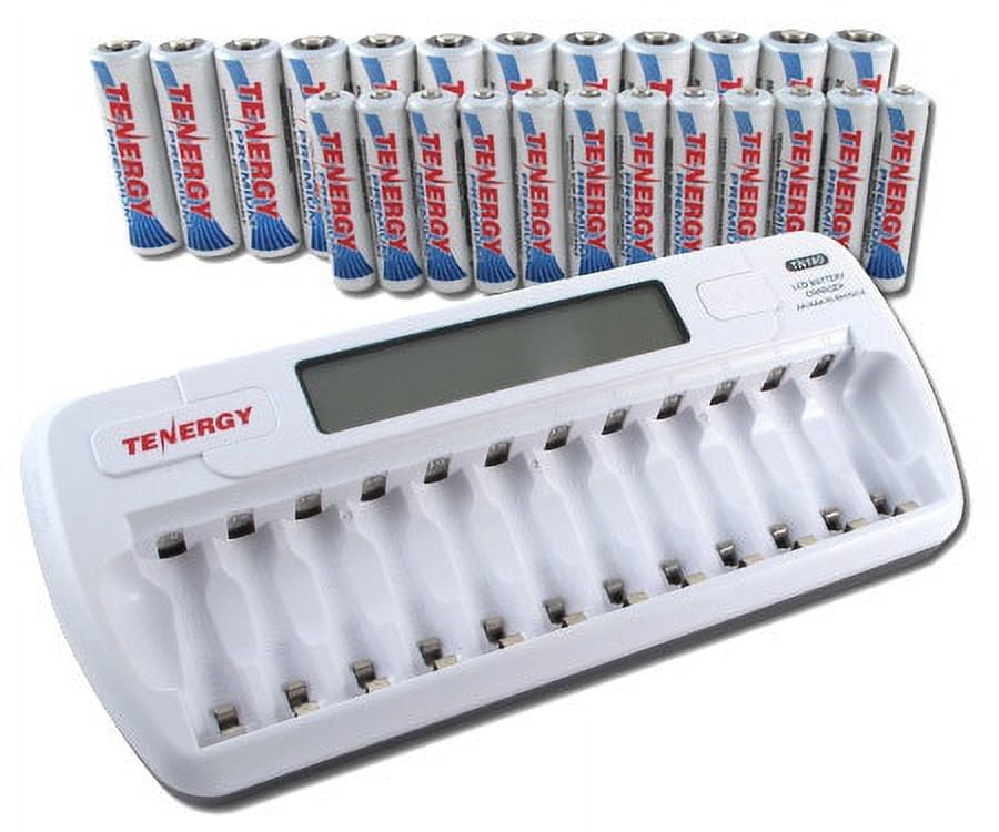Tenergy TN160 12-Bay Charger And 12 Pack AA And 12 Pack AAA Premium ...
