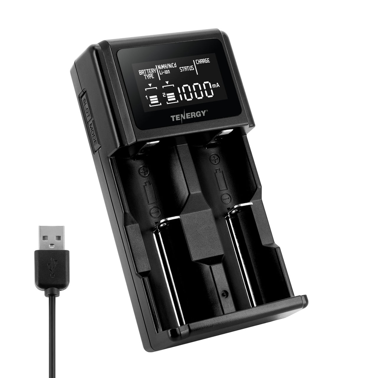 Tenergy TN471U 2-bay Universal Battery Charger for Li-ion/NiMH with LCD ...