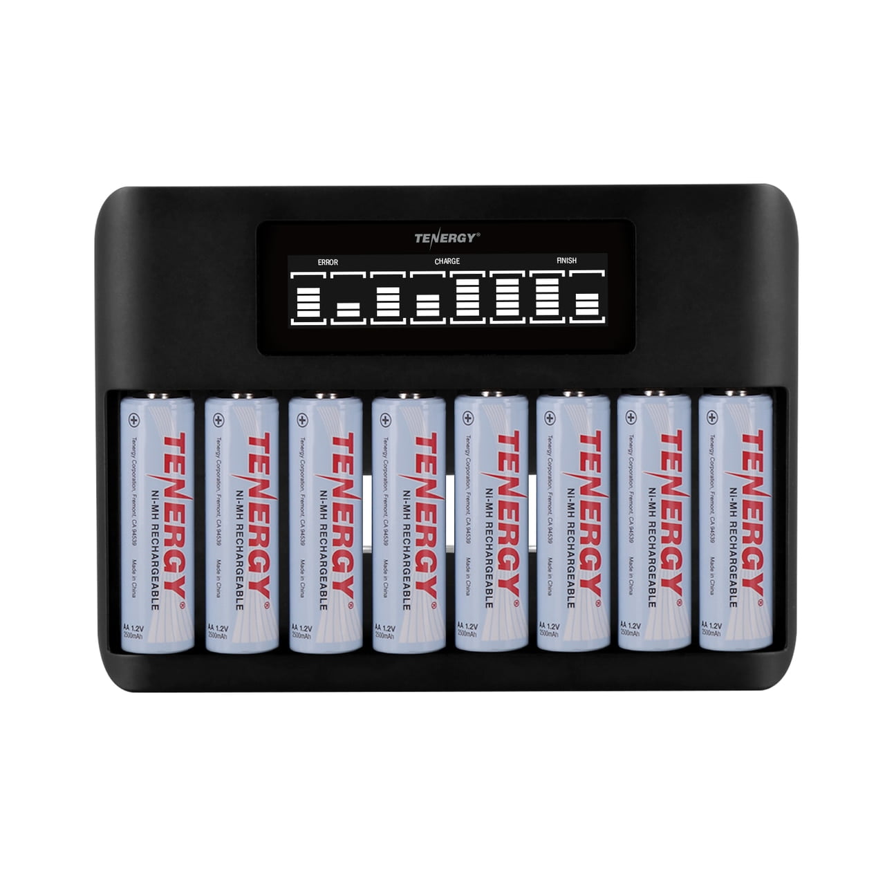 Tenergy TN480U 8-Bay NiMH Battery LCD Display Fast Charger + 8 pc ...