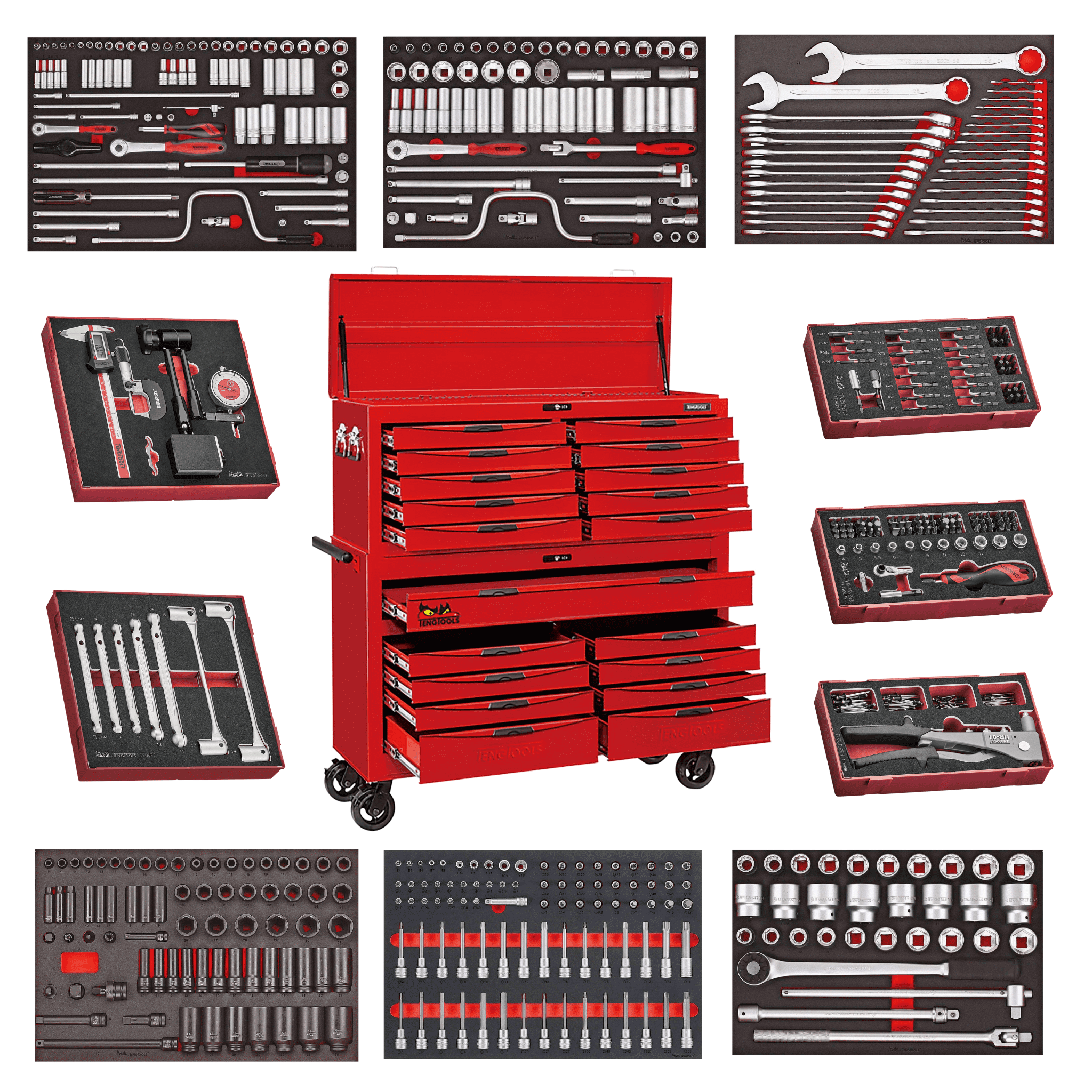Teng Tools 1,117 Piece Ultimate Foam Monster Mega Master Tool Kit In ...