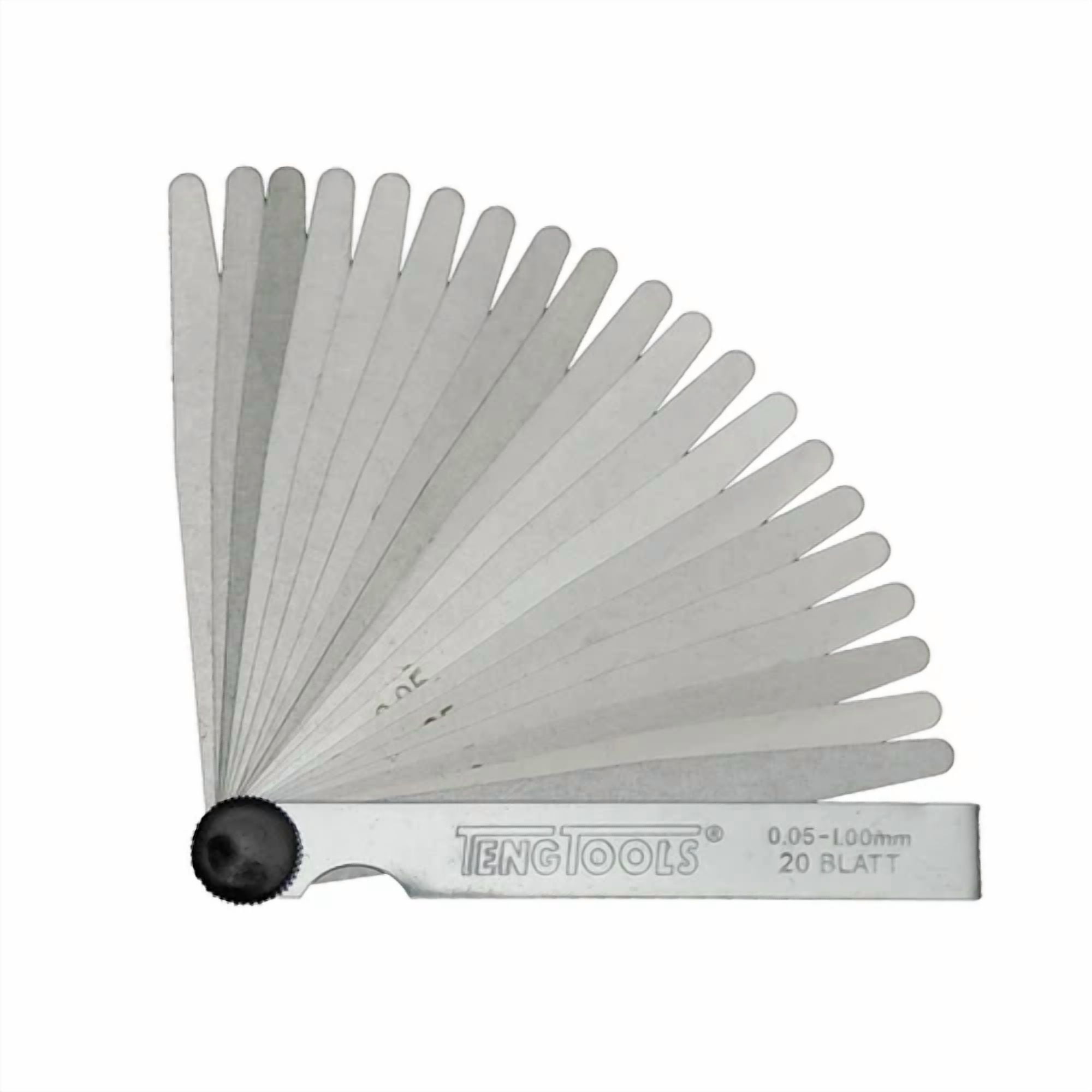 Teng Tools 20 Blade Hardened Rolled Steel Metric Feeler Gauge Set ...