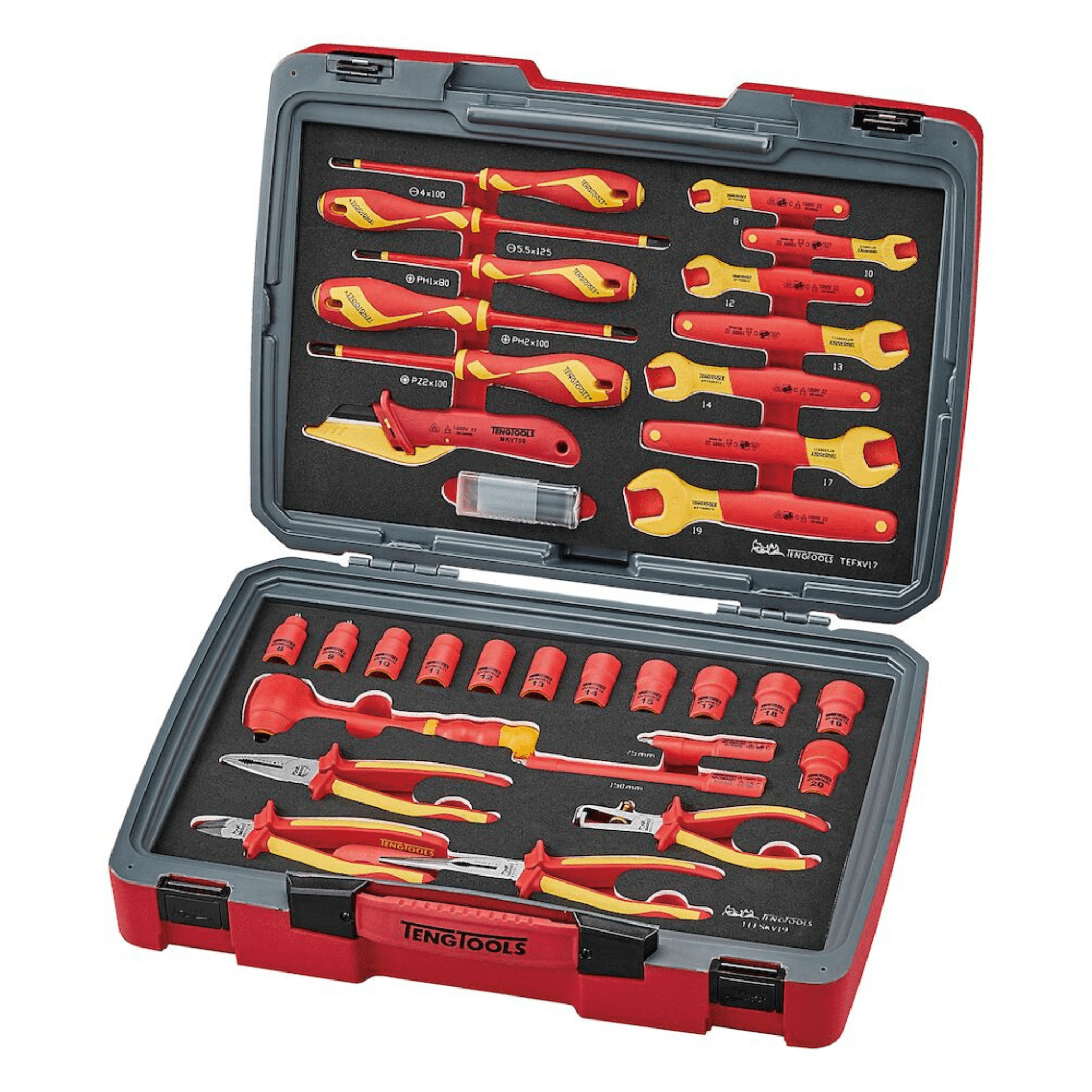 Teng Tools 37 Piece 1000 Volt Insulated Open Ended Wrench, Screwdriver ...