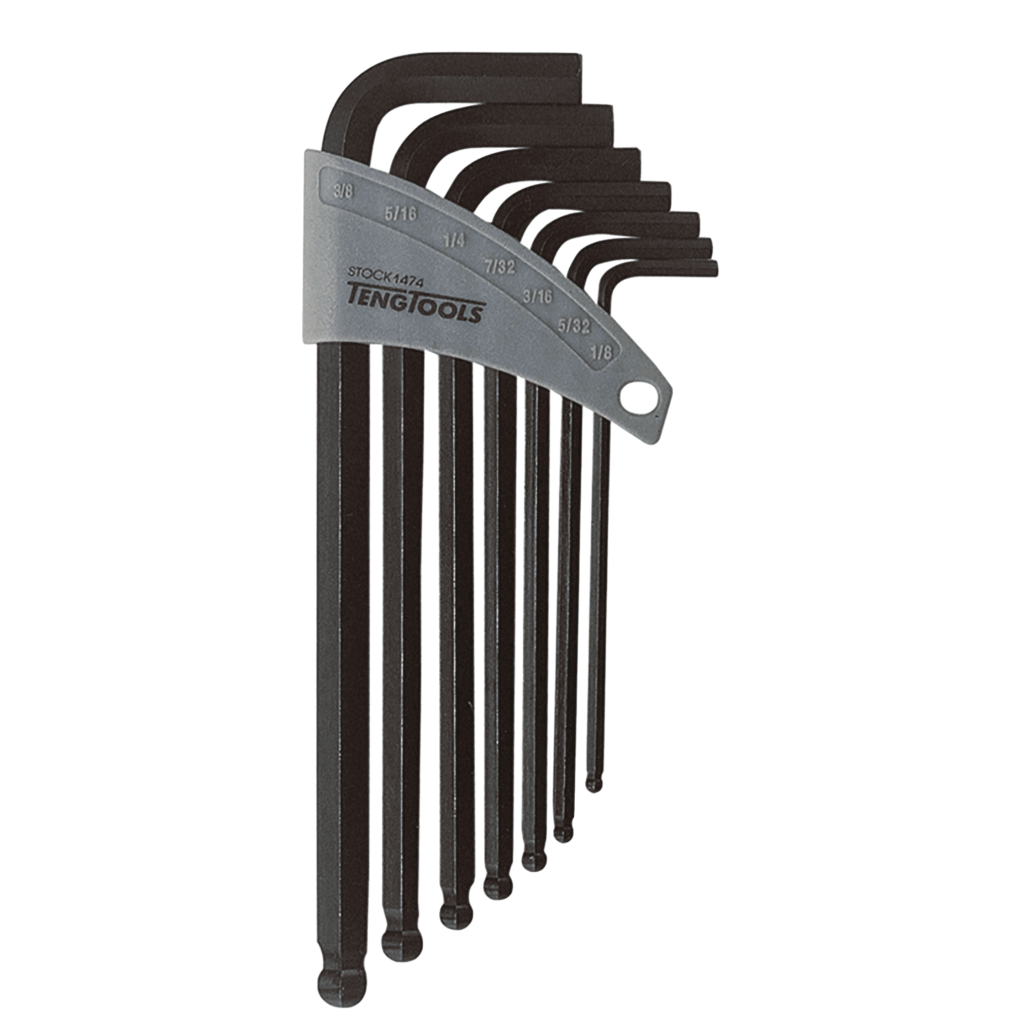 Teng Tools 7 Piece Black SAE Ball Point Hex Key / Allen Wrench Set (1/8 ...