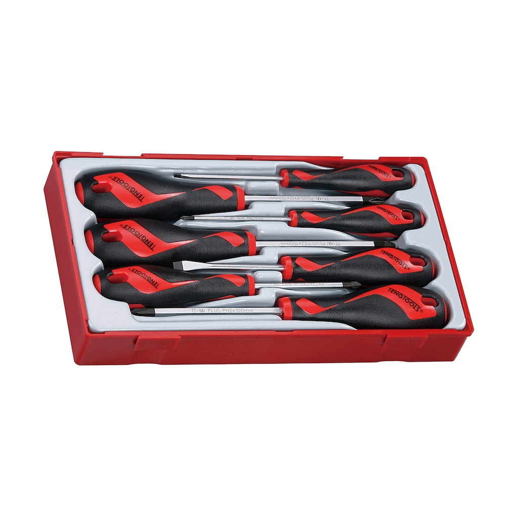 Teng Tools 7 Piece Slotted, PH & PZ Type Screwdriver Set - TT917N ...