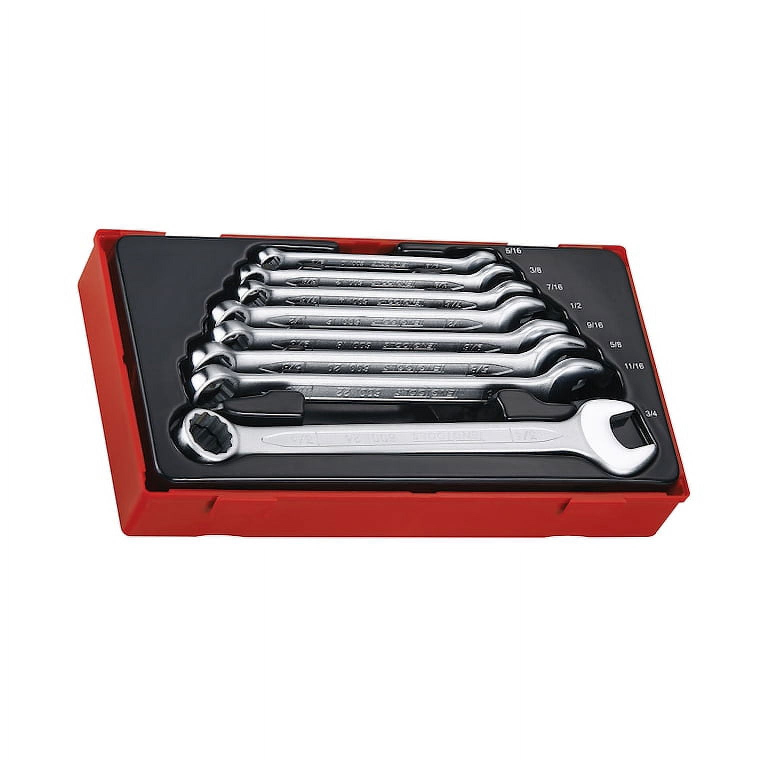 Teng Tools 8 Piece 12 Point SAE Combination Wrench Set (5/16 Inch-3/4 ...
