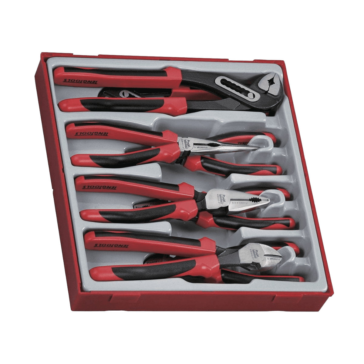 Teng Tools 8 Piece Plier Set Tool Tray (Side Cutters, Linesman, Long ...