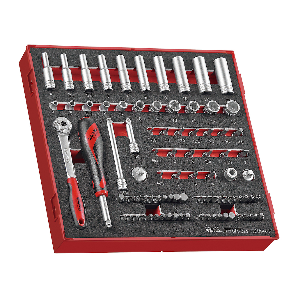 Teng Tools 89 Piece 1/4 Inch Drive 6 Point Metric Regular/Shallow & Bit ...