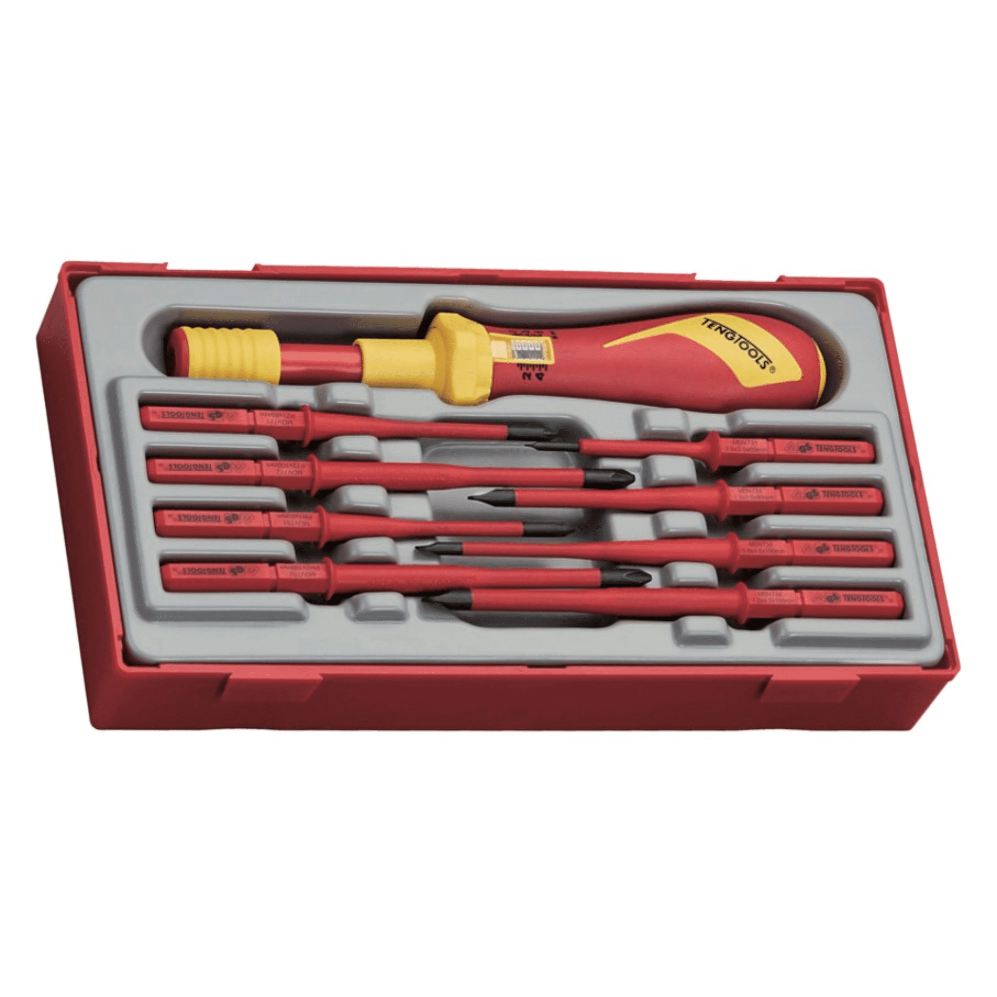 Teng Tools 9 Piece 1000 Volt Torque Screwdriver & Slotted, Phillips (PH ...