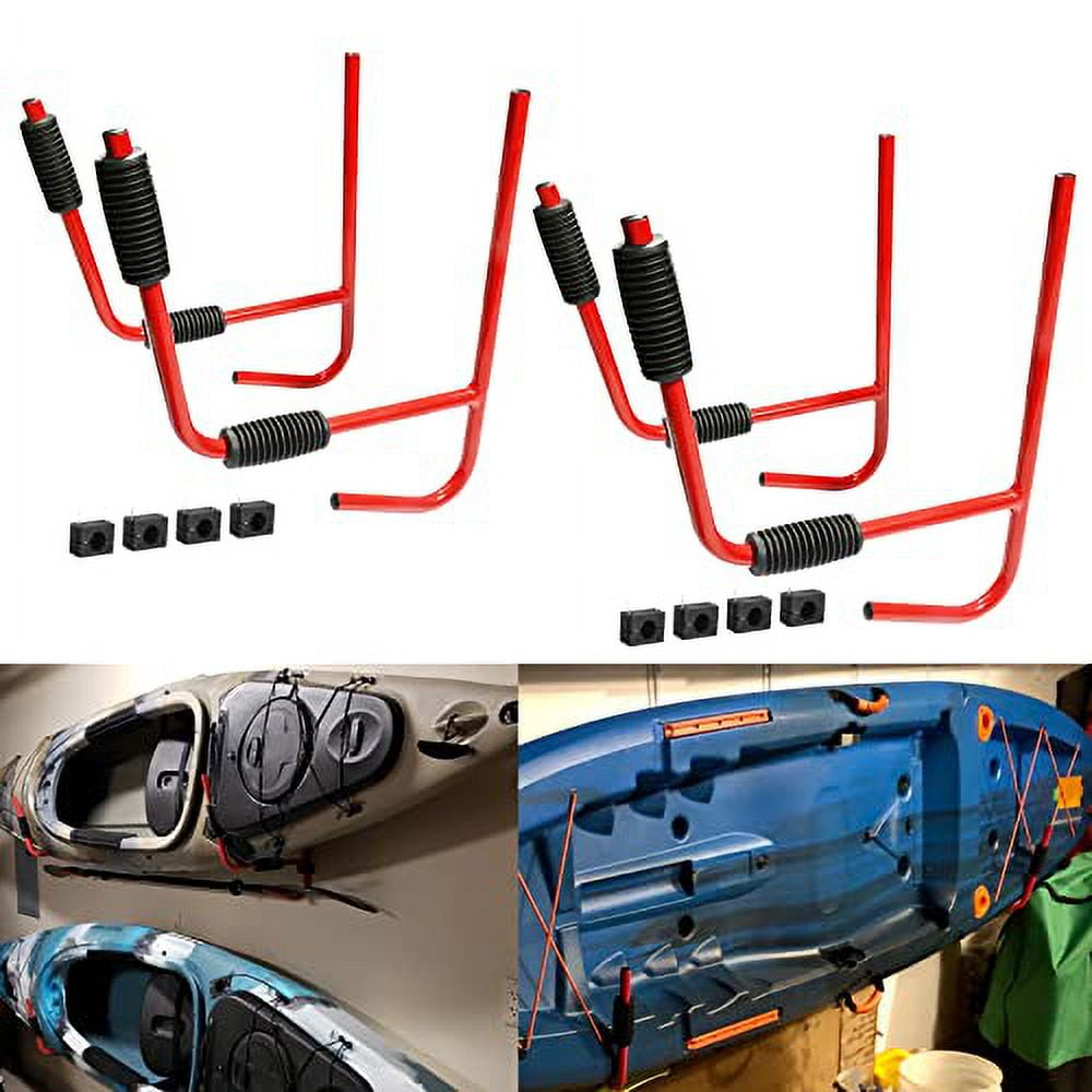 Tengchang Kayak Storage Rack, 2 Pair Kayak Wall Mount Racks Surfboard ...