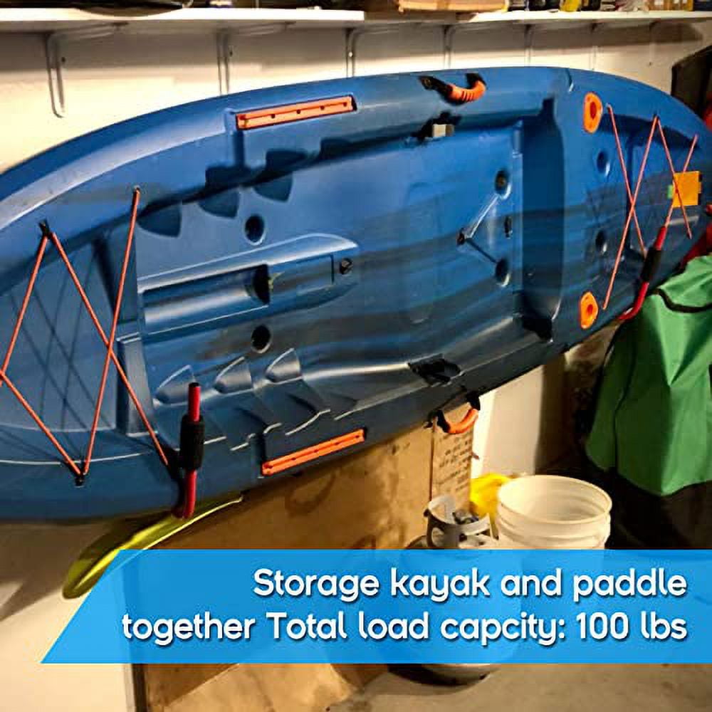 Kayak Storage Rack 2 Pair Kayak Wall Mount Racks Surfboard Steel Ladder ...