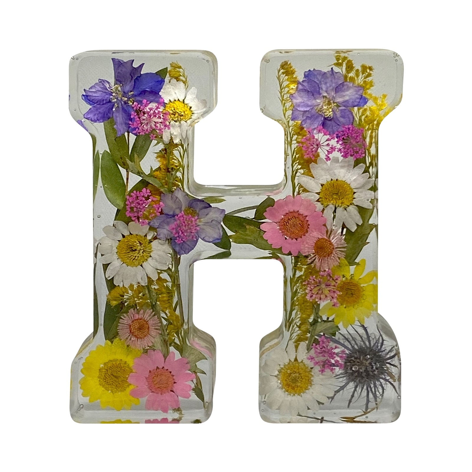 Tengma Clearance ! Dried Flower Letters Night Light Floral Resin Night ...