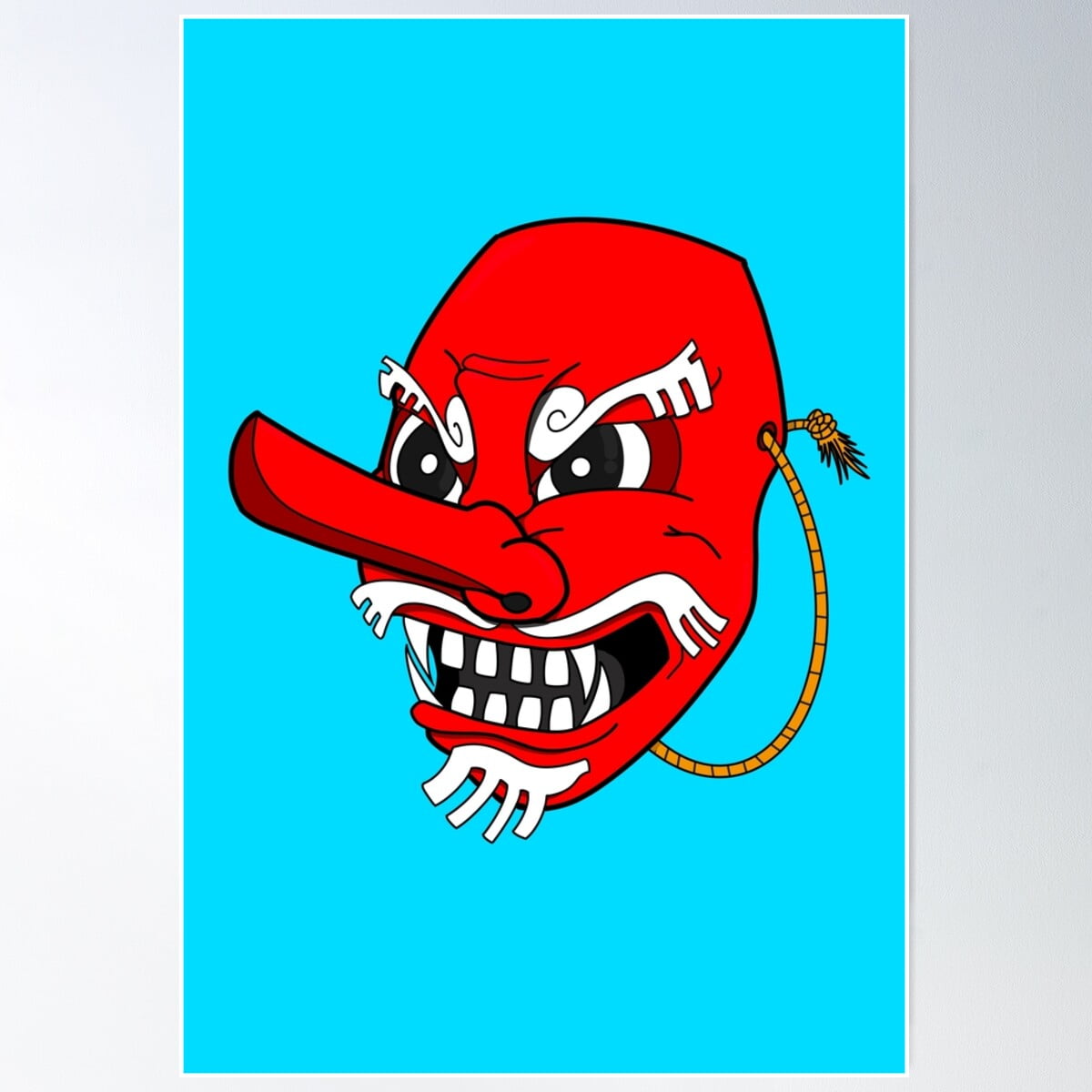 Tengu Mask Poster Wall Art, Modern Wall Decor For Living Room Bedroom ...