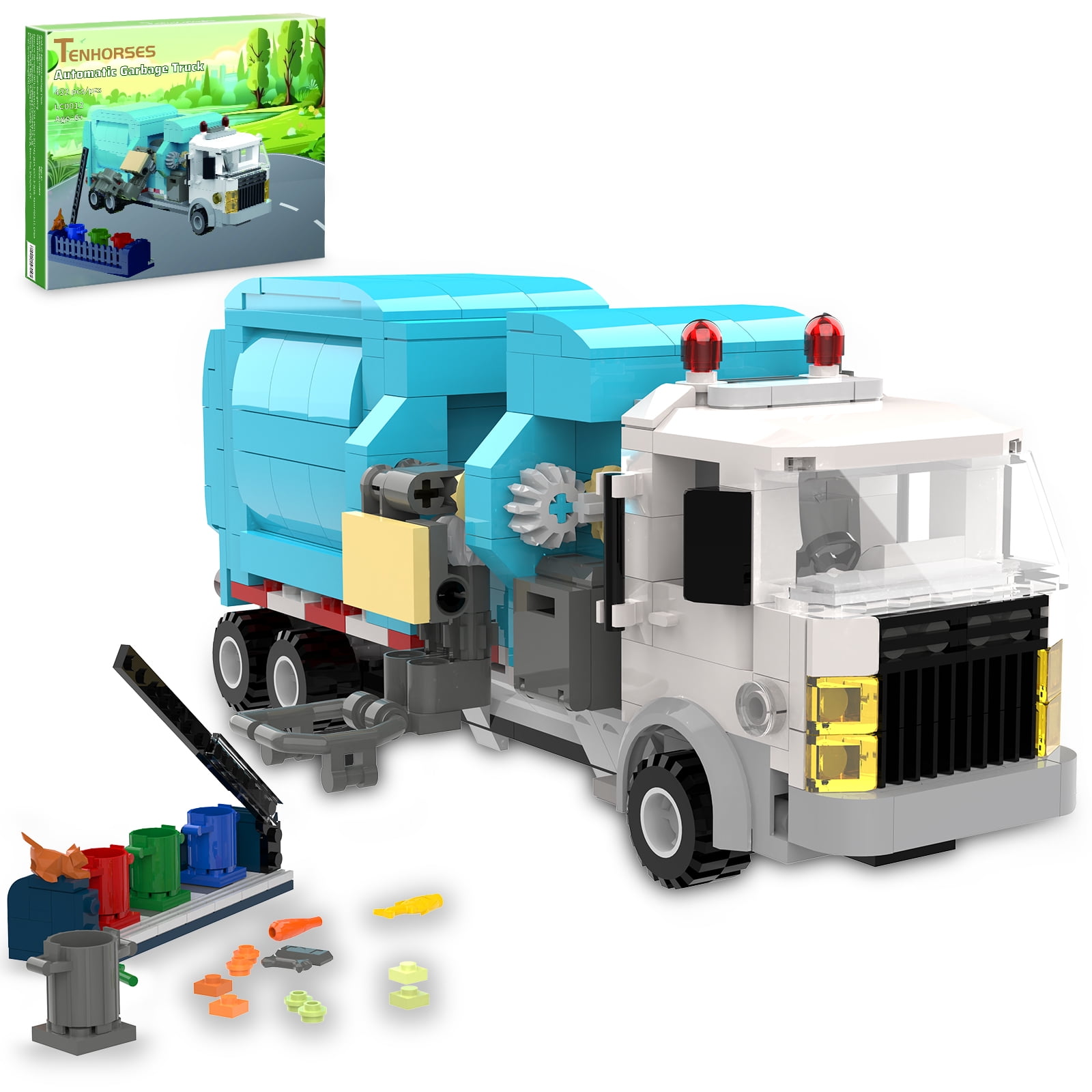 Tenhorses Garbage Truck Building Sets, Recycling Truck Building Kit ...
