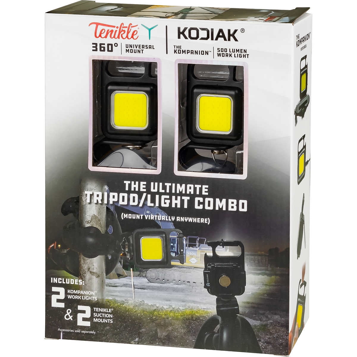 Tenikle 360° Universal Mount & Kodiak Kompanion Work Light, Photography ...