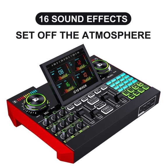 Tenlamp Vocal Effects Live Sound Card, All-in-One Mixer for Streaming ...