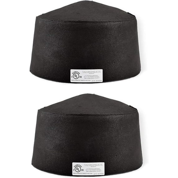 Tenmat FF109-300 One Hour UL Fire Rated Recessed Light Cover, Black ...