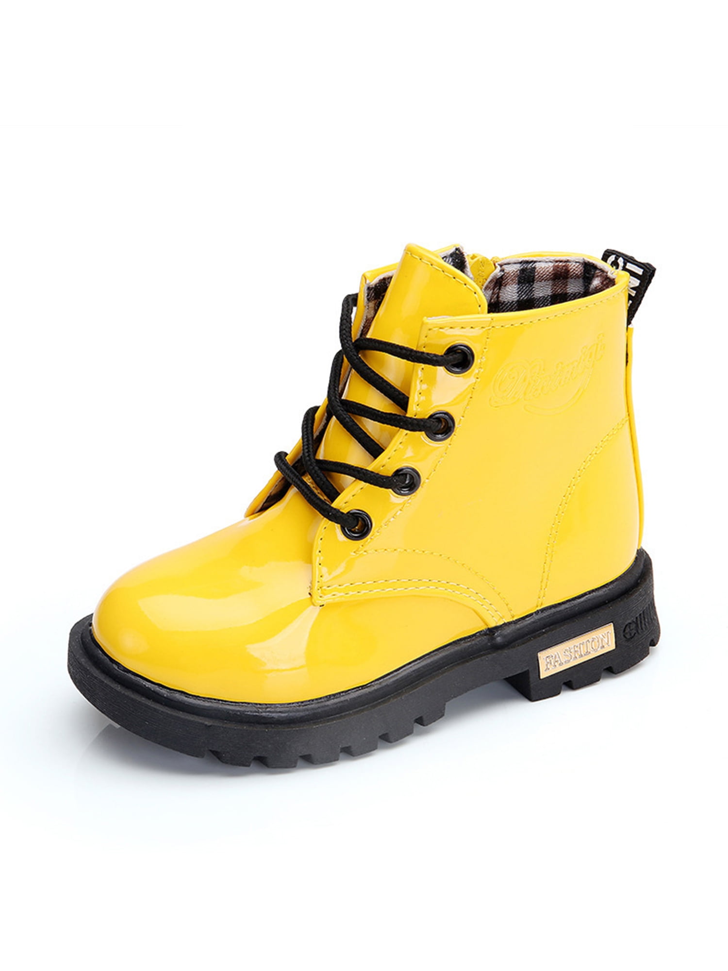 Tenmix Children Short Bootie Lace Up Ankle Boot Side Zipper Combat ...