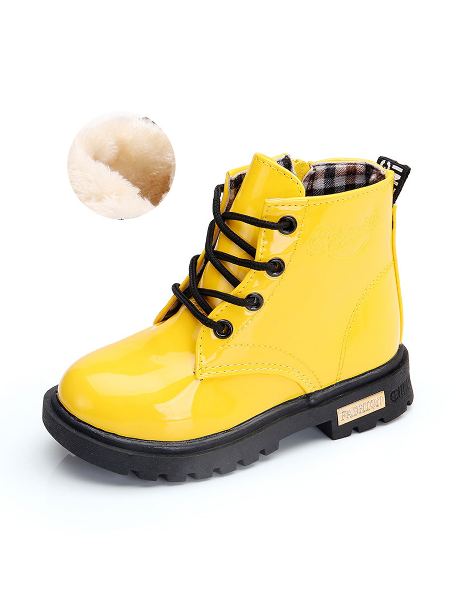 Tenmix Children Short Bootie Lace Up Ankle Boot Side Zipper Combat ...