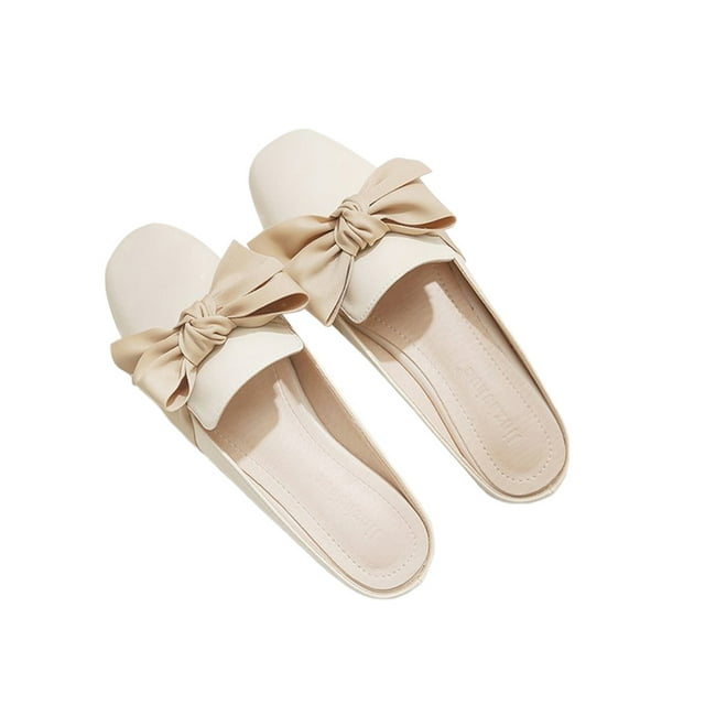 Tenmix Womens Mules Slides Slip-on Loafers Closed Toe Flats Casual ...