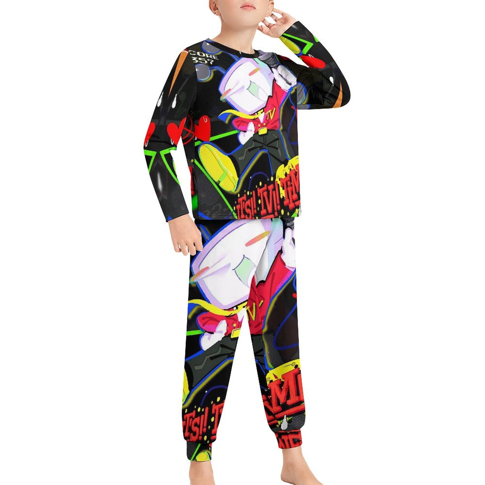 Tenna TV Deltarune Pajama Suit Sleepwear Long Sleeve Pants And Tops 2 ...
