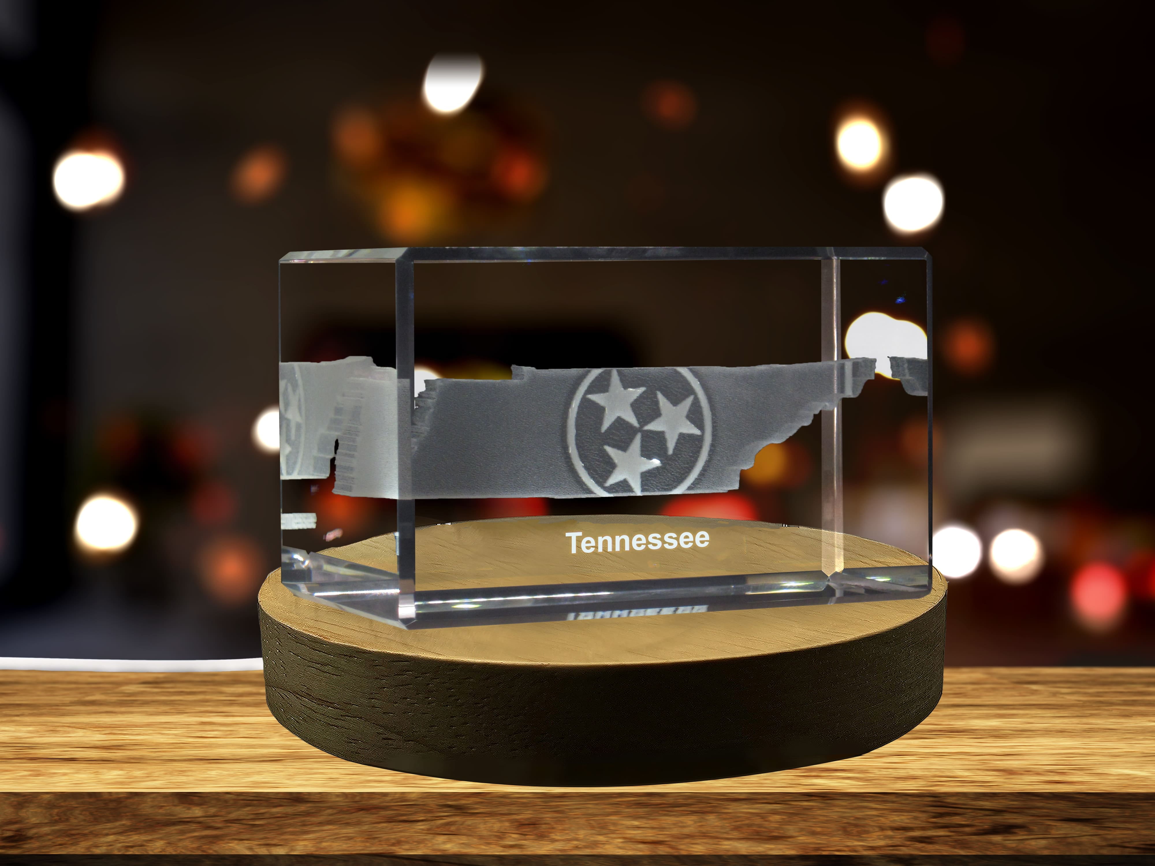 Tennessee 3D Engraved Crystal 3D Engraved Crystal Keepsake/Gift/Decor ...