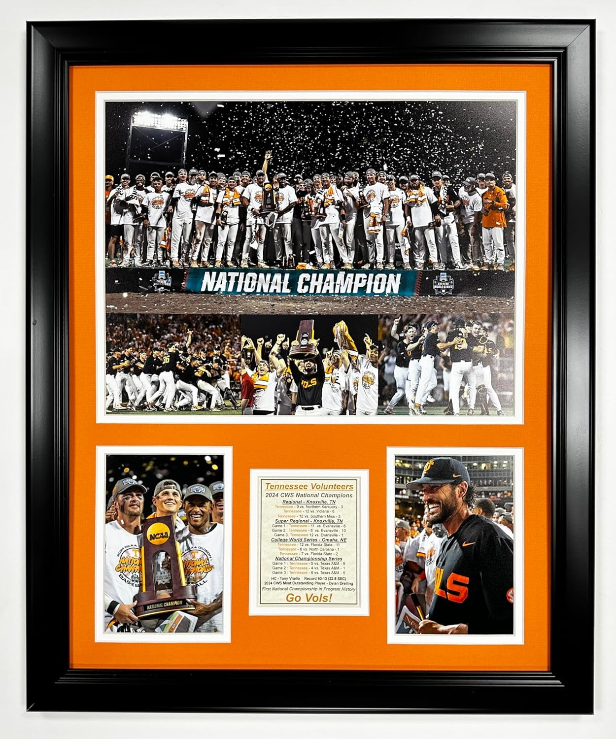 Tennessee Baseball | 2024 CWS National Champions | Framed Photo Collage ...