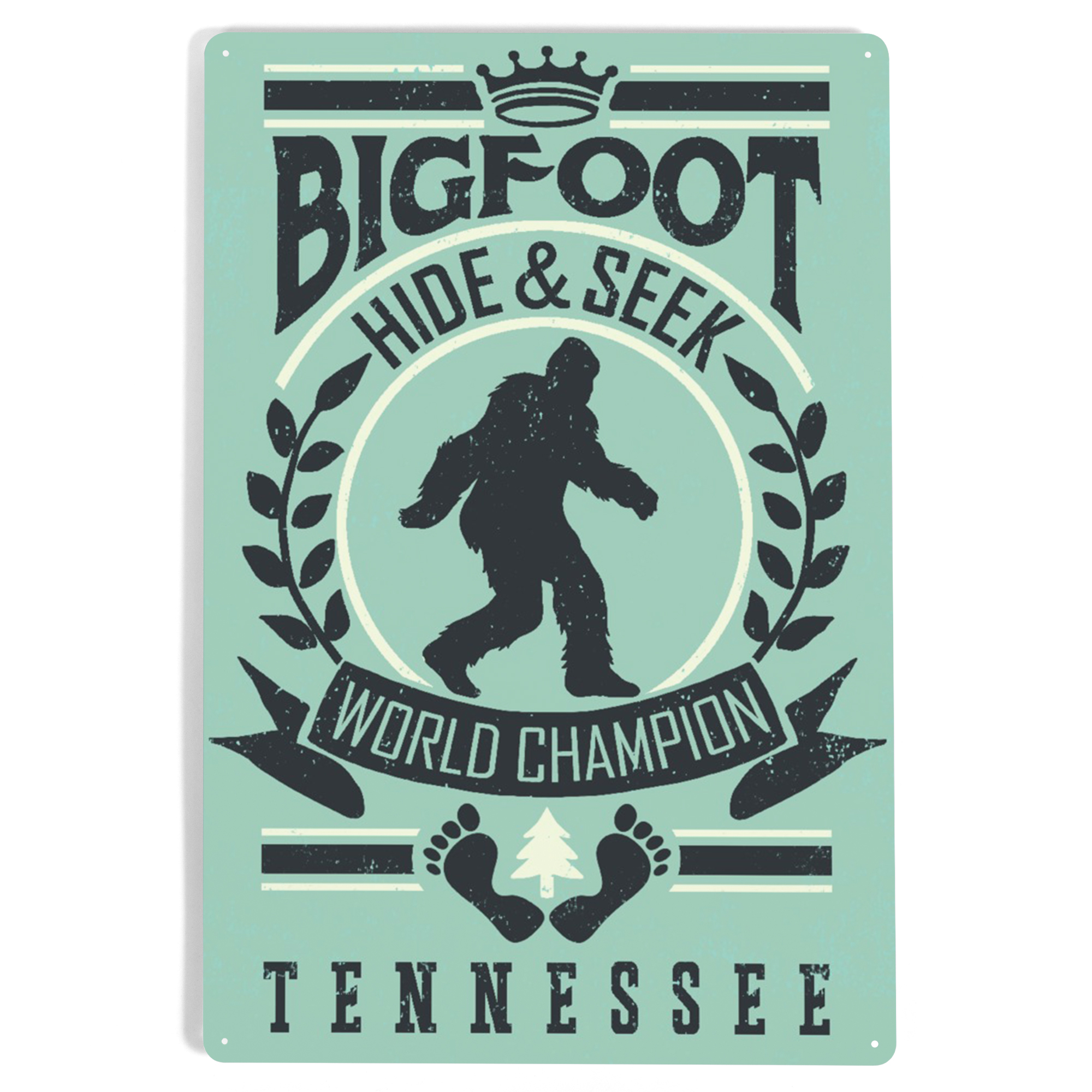 Tennessee, Bigfoot Hide and Seek (12x18 Aluminum Art, Indoor Outdoor ...