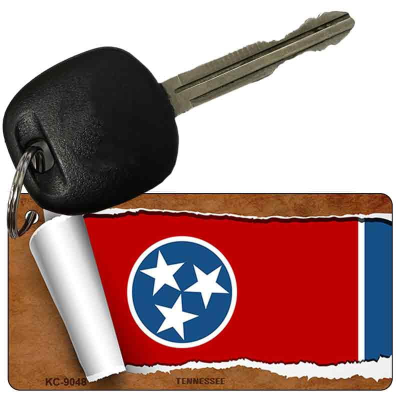 Tennessee Flag Scroll Novelty Aluminum Key Chain KC-9048 3" x 1.5" Key ...